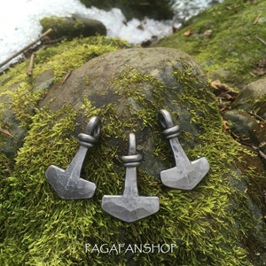 Handmade Forge Thor Hammer Pendant Blacksmith Iron Steel - Etsy