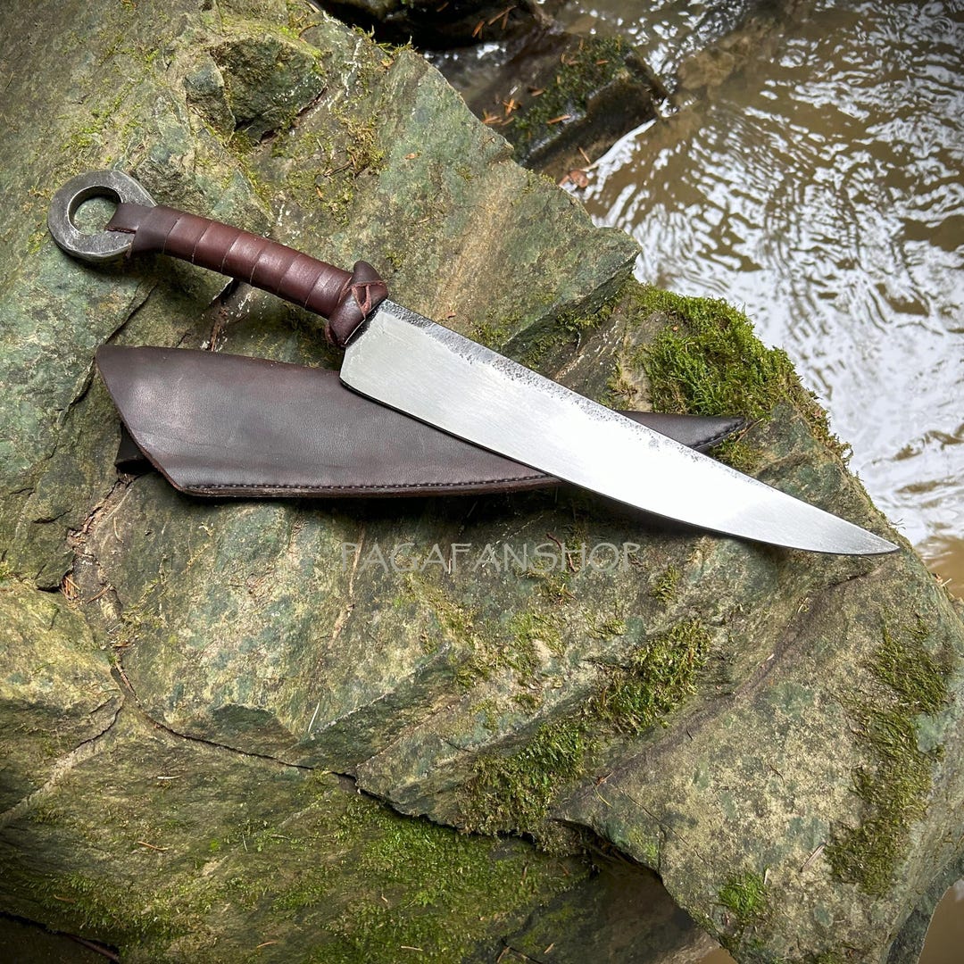 Hand Forged Celtic Steel Knife With Leather Sheath, Iron Age Replica - Etsy