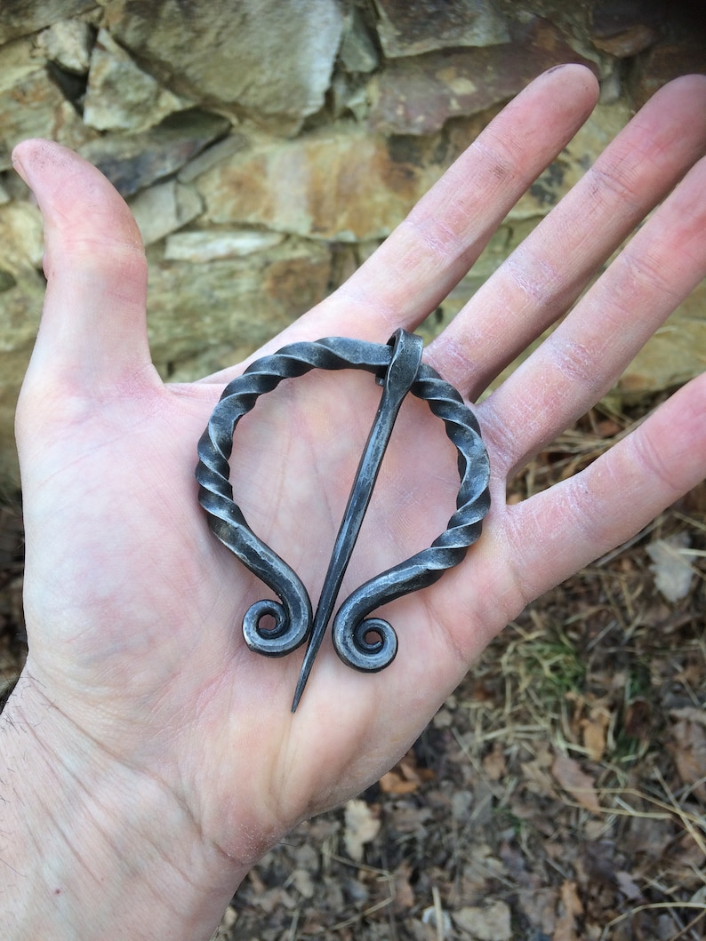 Handmade Blacksmith Forged Steel Iron Brooch Fibula - Etsy