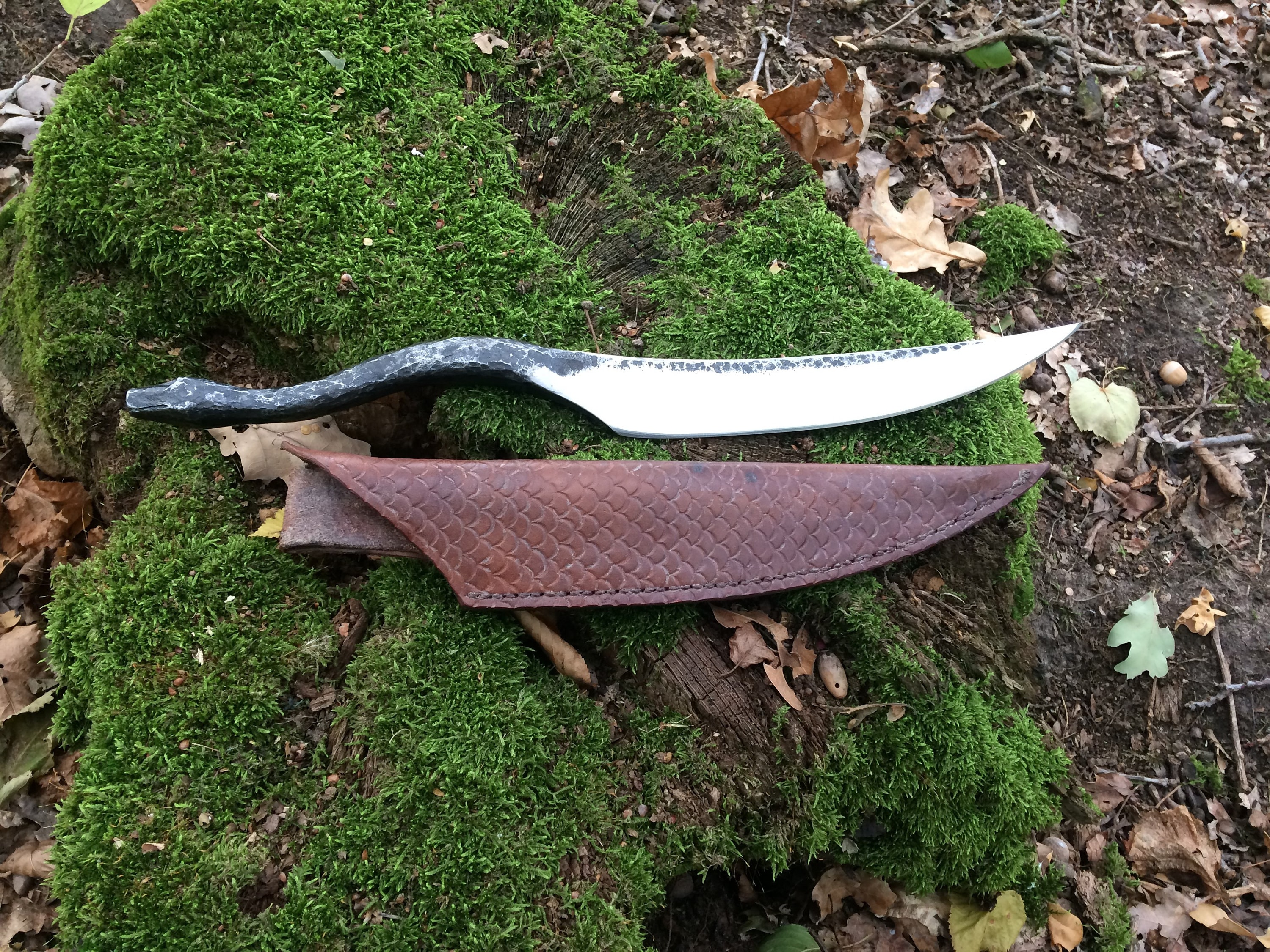 Snake Knife Ancient Symbol Sculpture High Carbon Steel | Etsy