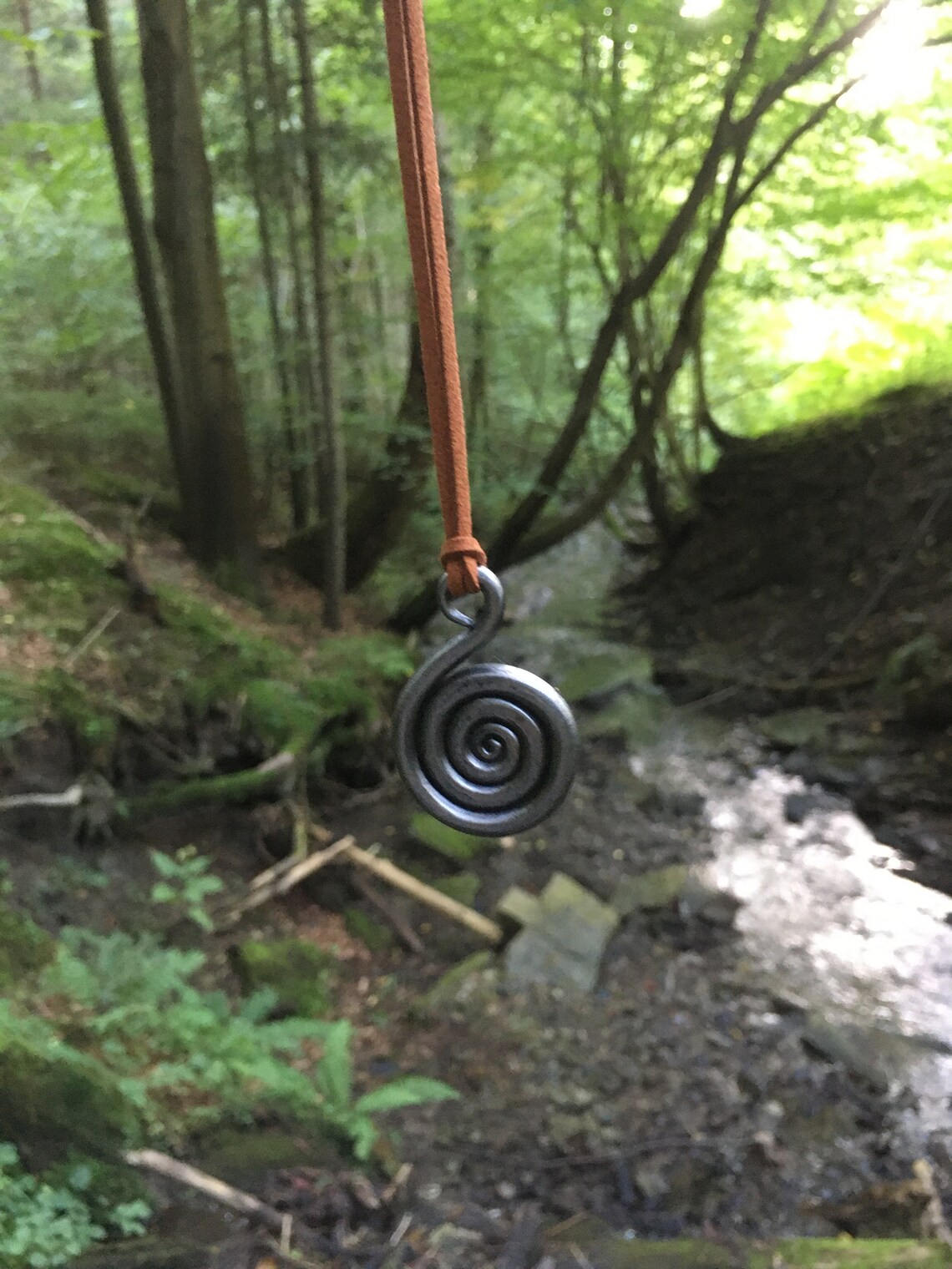 Spiral Pendant Handmade Forged Jewellery Blacksmith Iron Steel - Etsy
