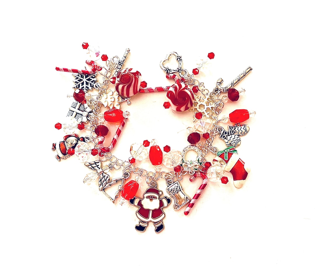 Christmas Charm Bracelet, Loaded, Cha Cha, Traditional Charm Jewelry ...
