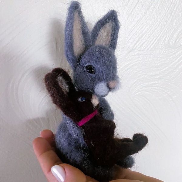 Needle Felted Rabbit - Etsy
