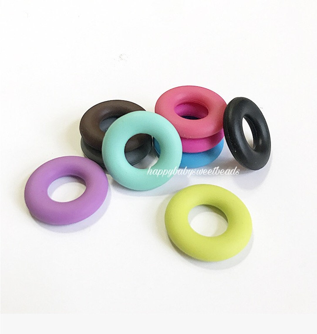 45 Mm Baby Large Silicone Donut Pendant Round Ring Food Grade Silicone ...