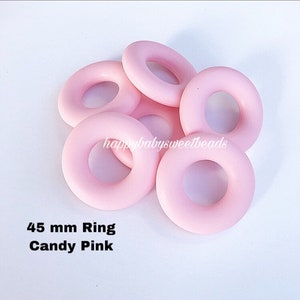 45 Mm Baby Large Silicone Donut Pendant Round Ring Food Grade Silicone ...