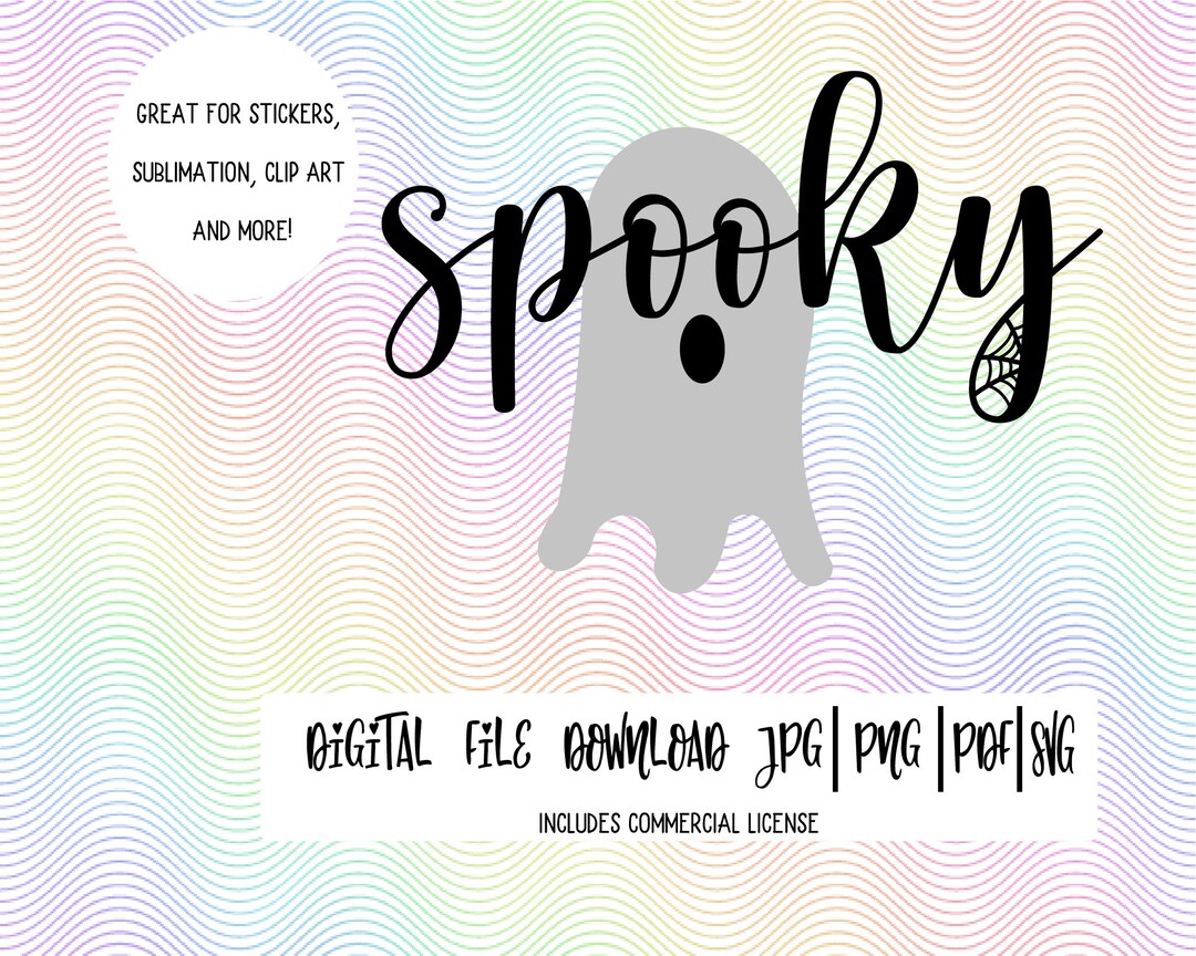 Spooky Ghost Svg, Pdf, Jpg, Png File Download With Commercial License ...