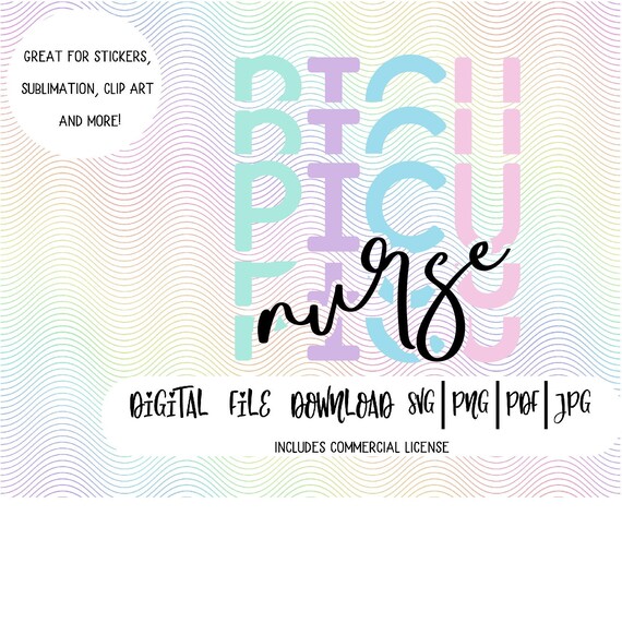 PICU Nurse File Download Svg Png Commercial License - Etsy