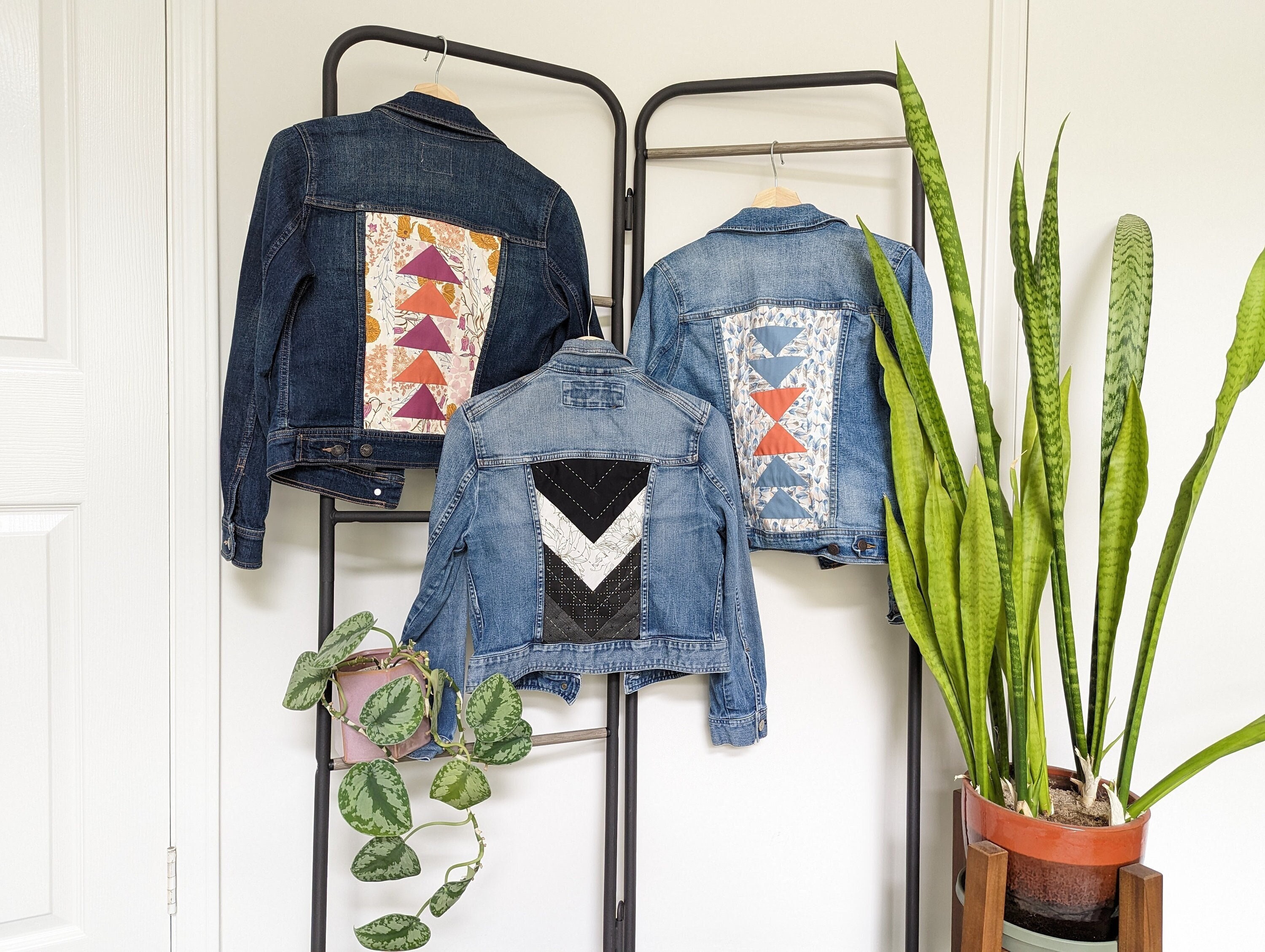 Upcycled Jean Jacket With Quilted Panel, Size XS - Etsy