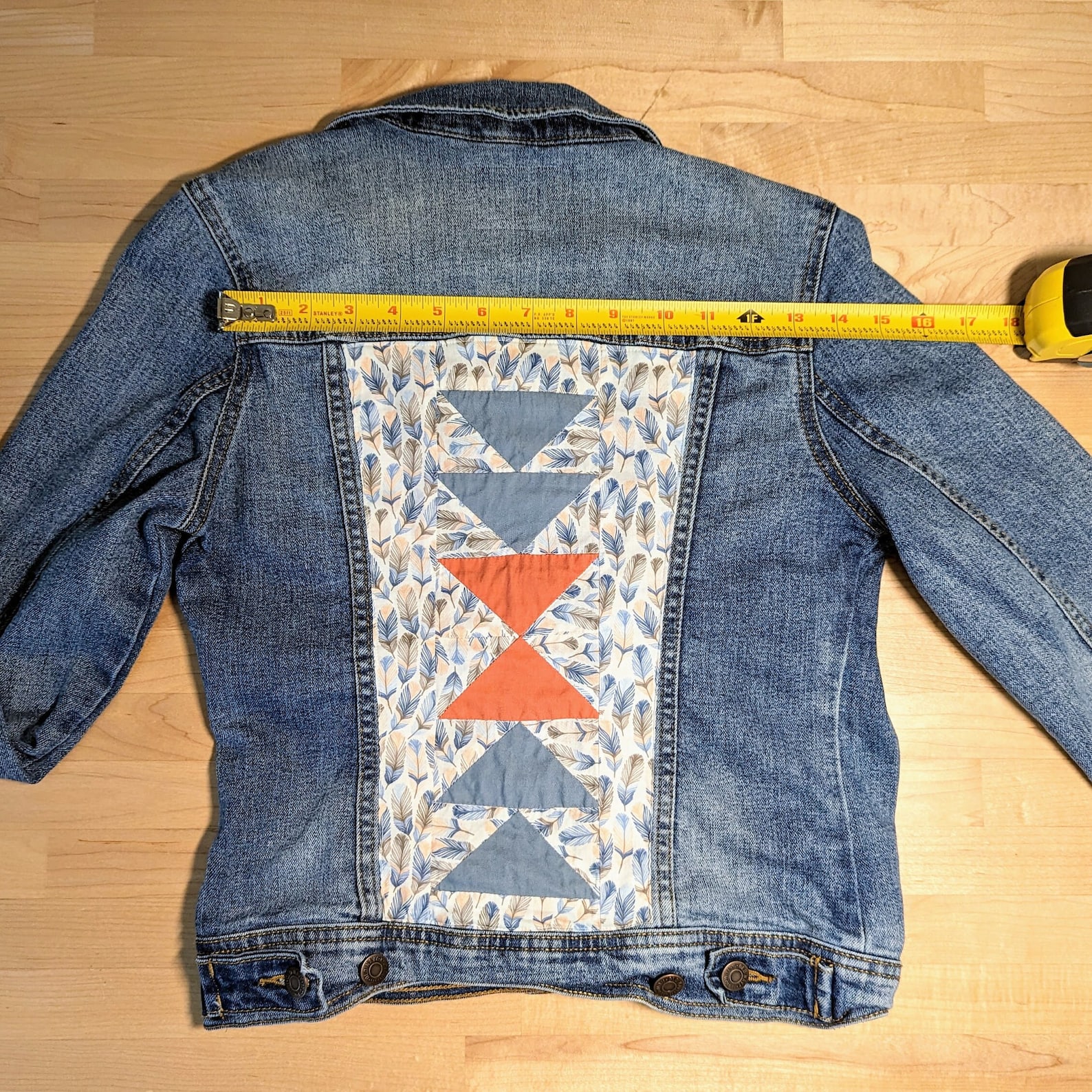 Upcycled Jean Jacket With Quilted Panel, Size XS - Etsy