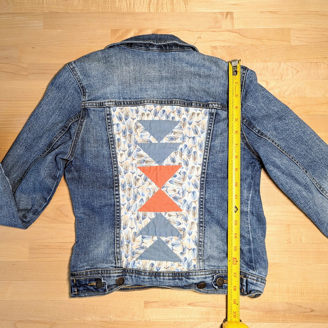 Upcycled Jean Jacket With Quilted Panel, Size XS - Etsy