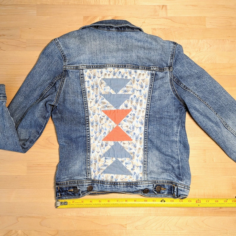 Upcycled Jean Jacket With Quilted Panel, Size XS - Etsy