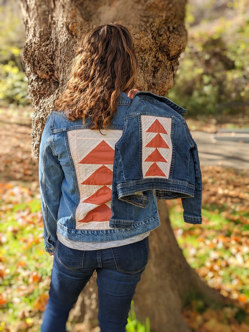 Adult Upcycled Jean Jacket With Quilted Panels / Momma & Me Matching ...