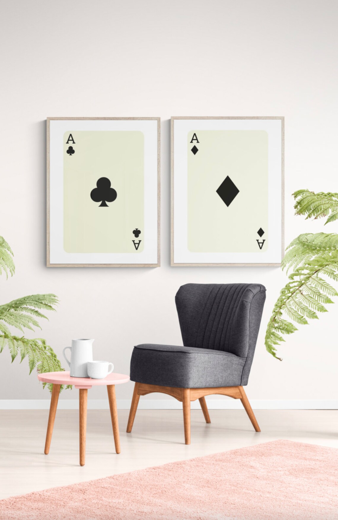 Set of 4 Black Ace Playing Card Posters Classic Elegance for Your Space ...