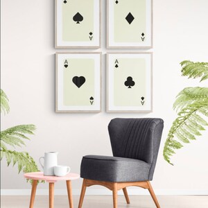 Set of 4 Black Ace Playing Card Posters - Classic Elegance for Your ...