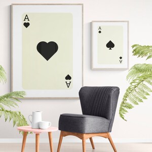 Set of 4 Black Ace Playing Card Posters - Classic Elegance for Your ...