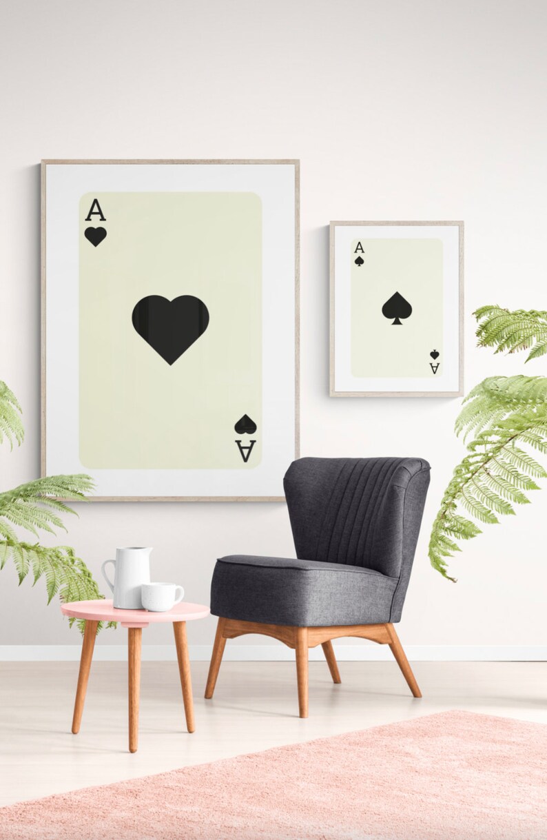 Set of 4 Black Ace Playing Card Posters - Classic Elegance for Your ...