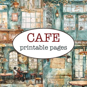 25 Printable CAFE Themed PAGES / Printable Junk Journal / Vintage ...