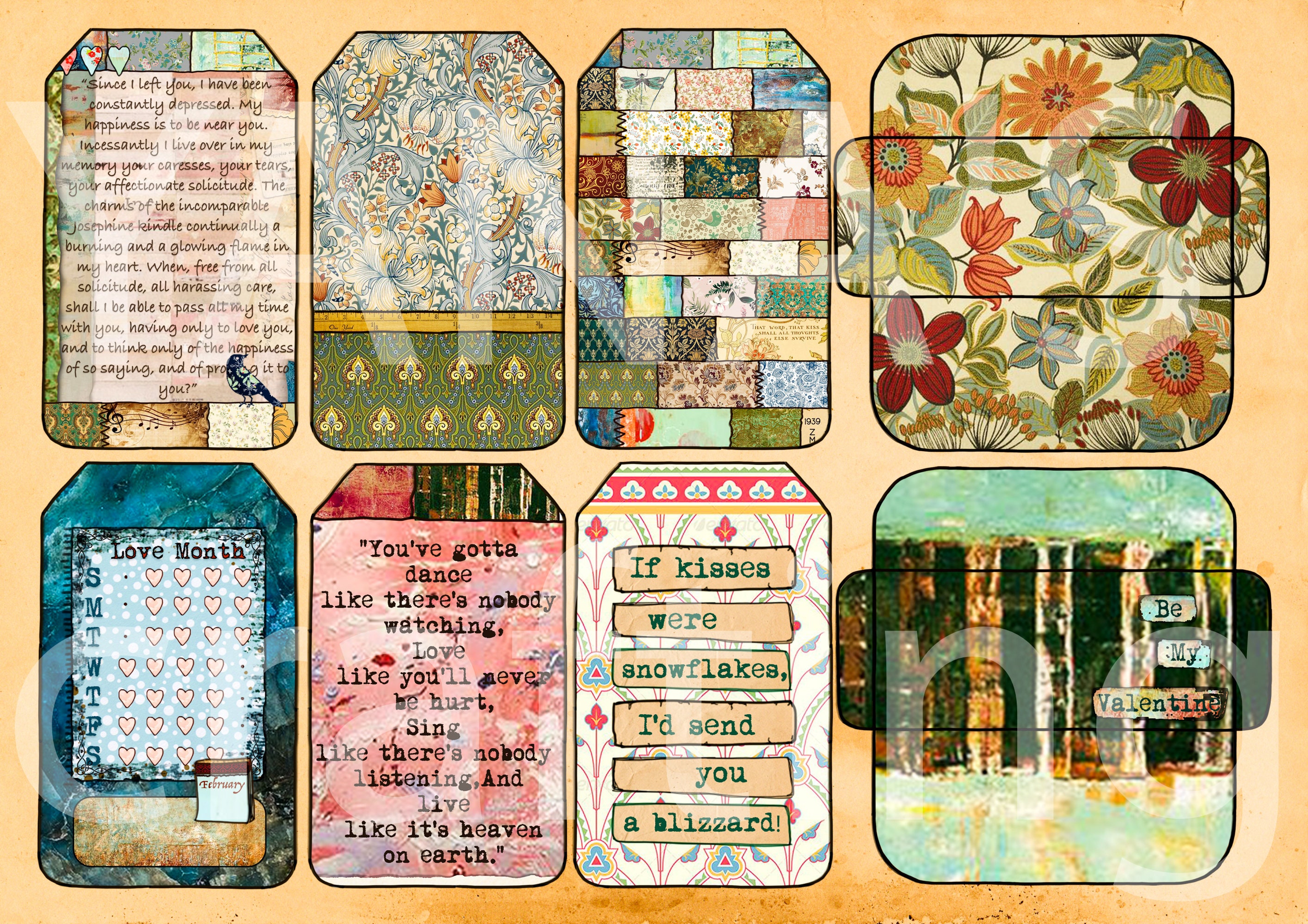 February Journal KIT / Junk journal / Winter / Handmade / | Etsy