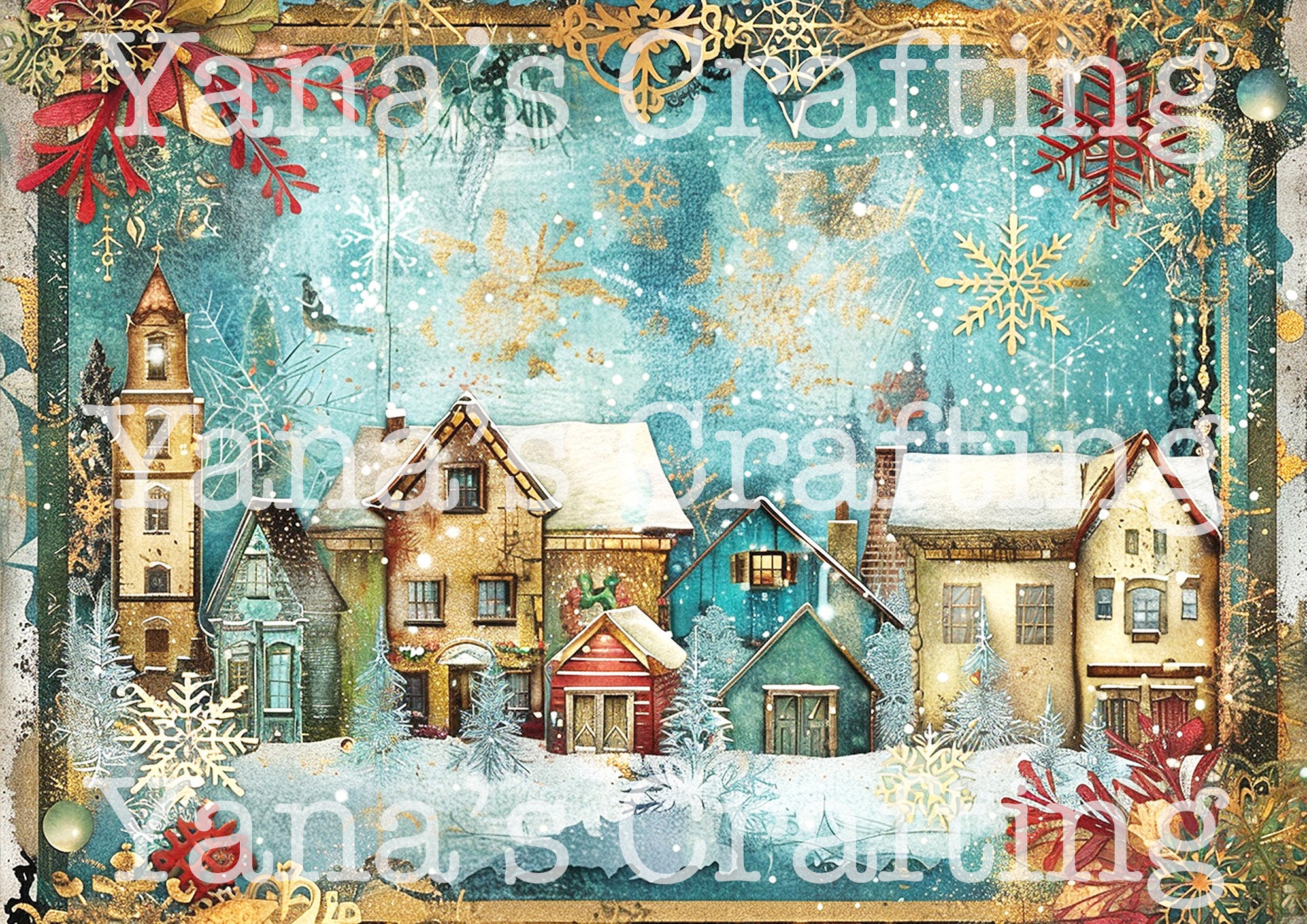 25 Printable WINTER Themed PAGES / Printable Junk Journal / Vintage ...