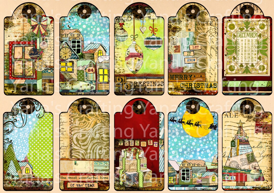 Christmas Journaling Tag / Journal Embellishment / Junk Journal ...