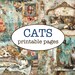 25 Printable CAT PAGES / Junk Journal / Animals Scrapbooking Paper ...