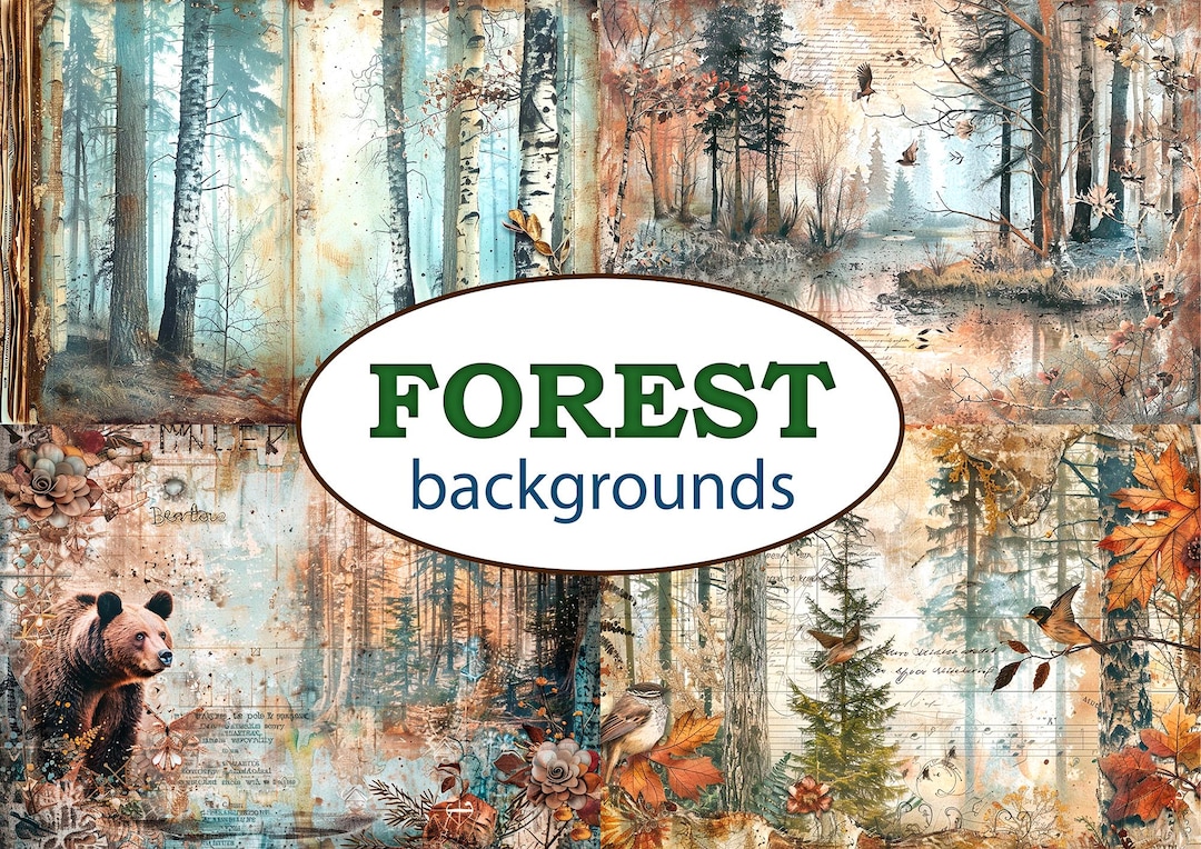 25 FOREST Themed Printable Backgrounds / Printable Nature, Forest Paper ...