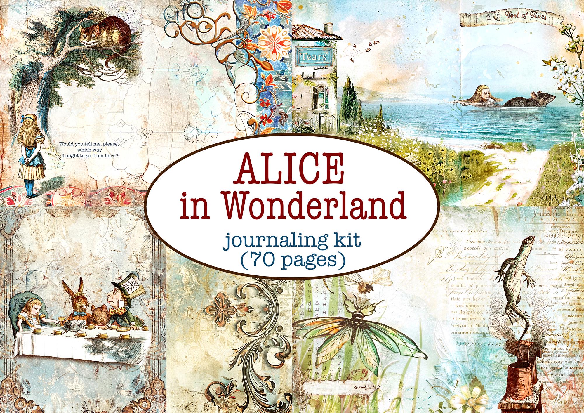 NEW! ALICE in WONDERLAND Kit (70 Pages) / Printable Scrapbooking Paper ...