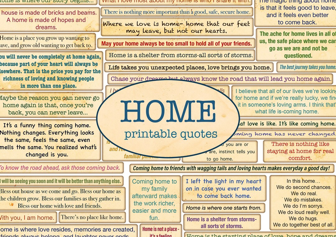 HOME Printable Quotes / Cut Out Ephemera / Sentiments Printable / Junk ...