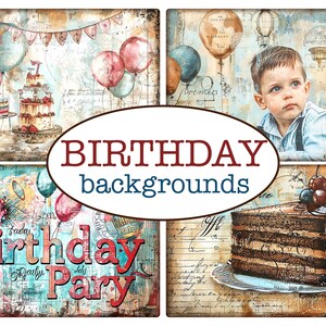 30 Printable BIRTHDAY PAGES / Junk Journal / Party Scrapbooking Paper ...