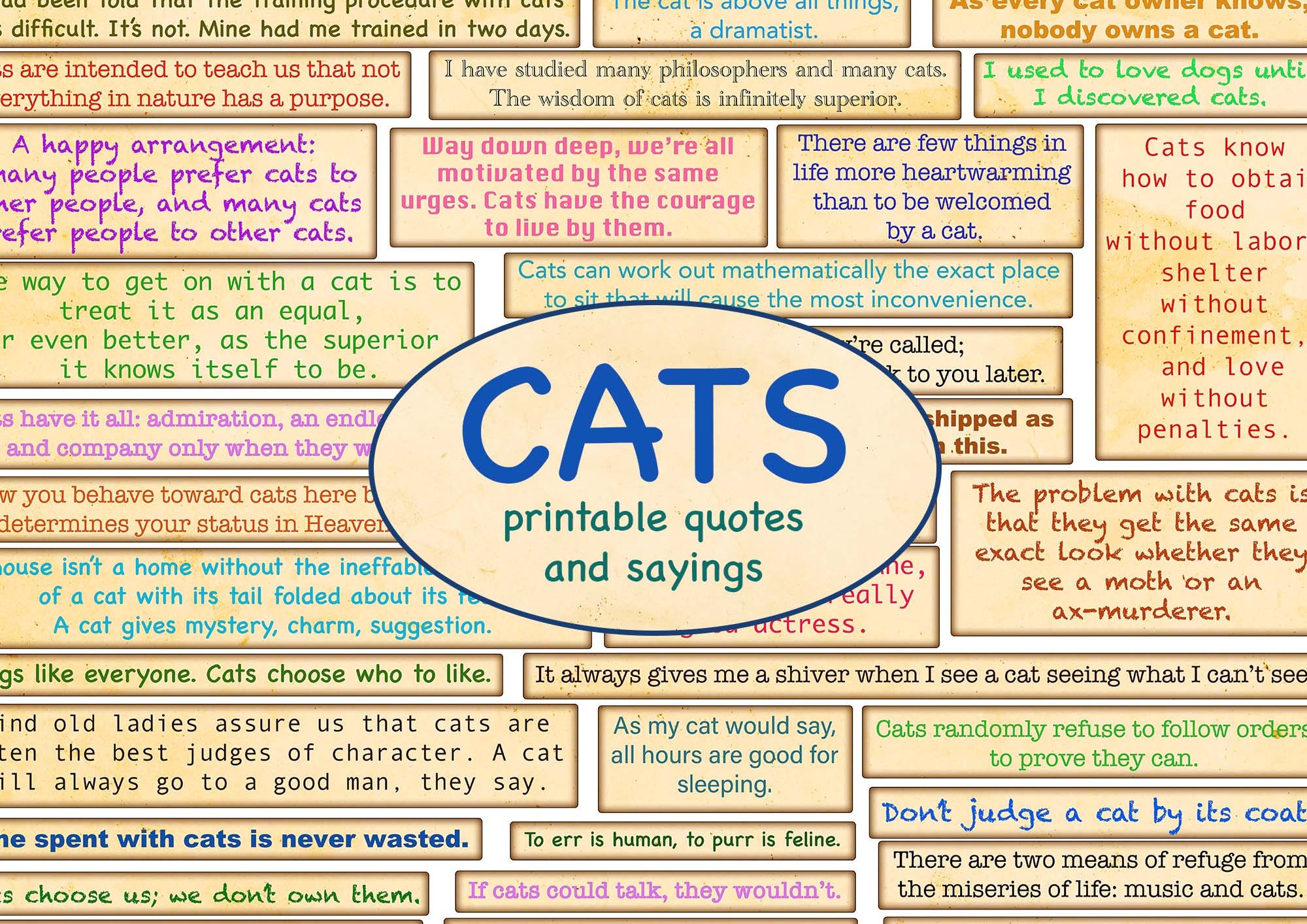 CATS Printable Quotes / Cut Out Ephemera / Sentiments - Etsy