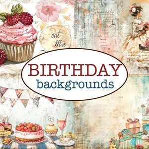 30 Printable BIRTHDAY PAGES / Junk Journal / Party Scrapbooking Paper ...