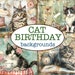 25 Printable BIRTHDAY CAT PAGES / Junk Journal / Animals Scrapbooking ...