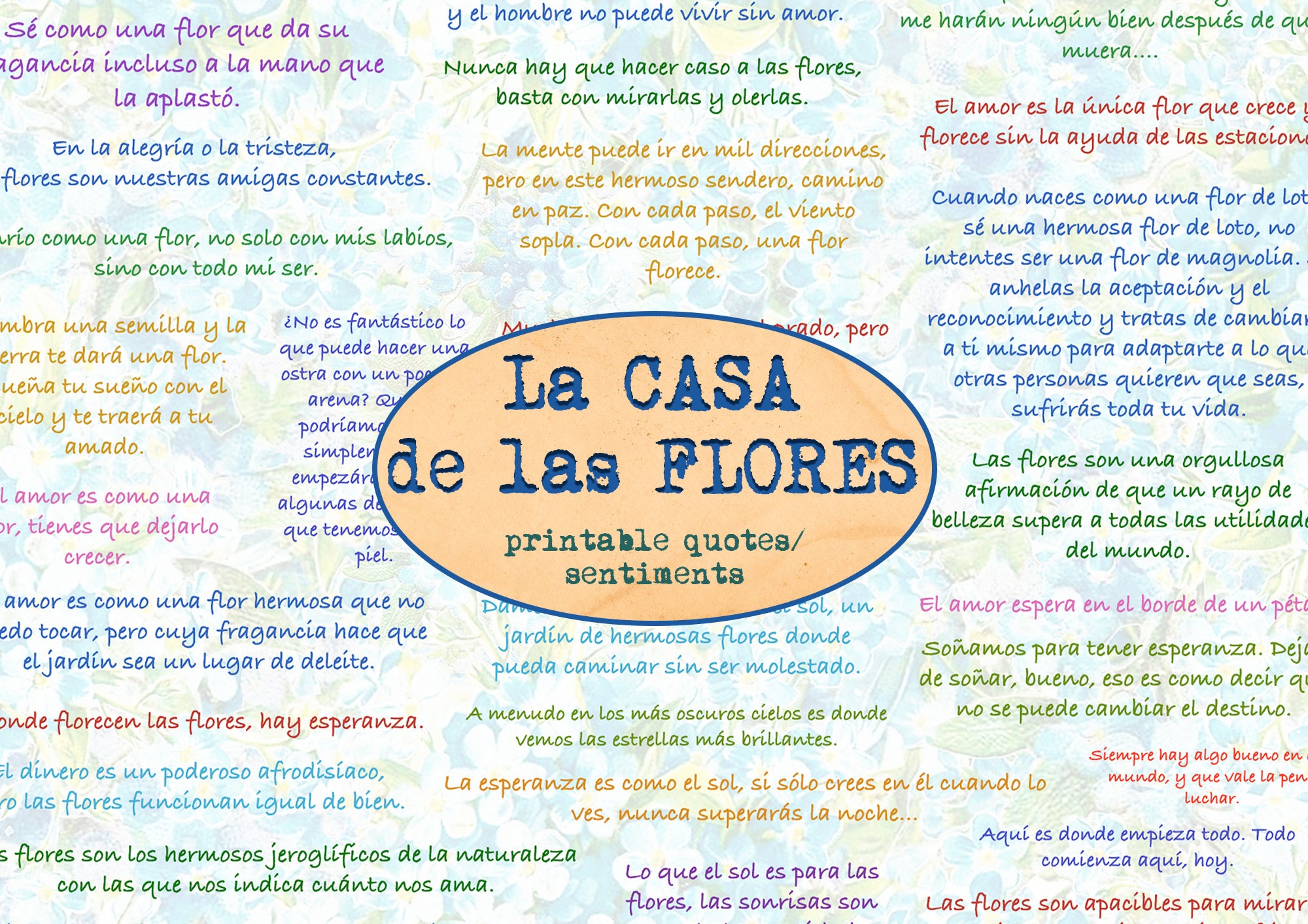 La CASA De Las FLORES spanish Printable Quotes Sentiments - Etsy Australia
