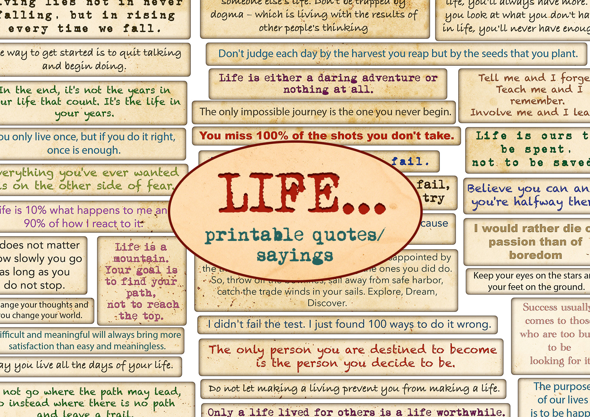 LIFE Printable Quotes Sentiments for Journaling / Vintage - Etsy