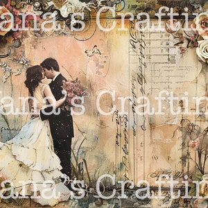 25 Printable ROMANTIC PAGES / Love Junk Journal / Scrapbooking Paper ...