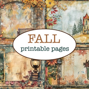 25 Printable FALL Themed PAGES / Printable Junk Journal / Vintage ...