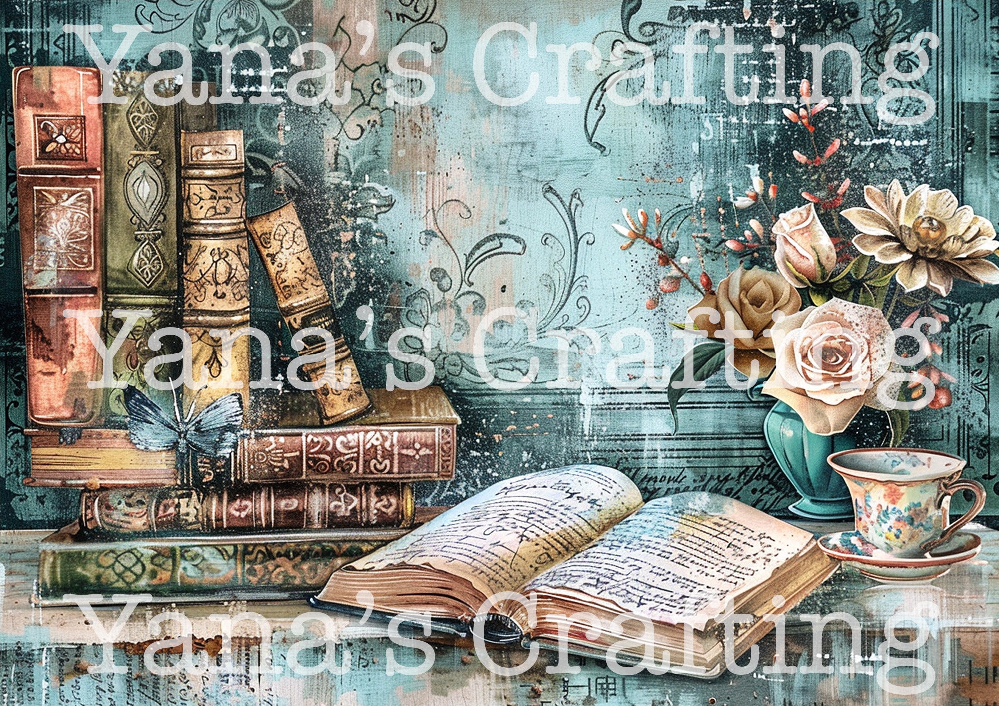 25 Printable BOOK PAGES / Reading Themed Junk Journal / Scrapbooking ...