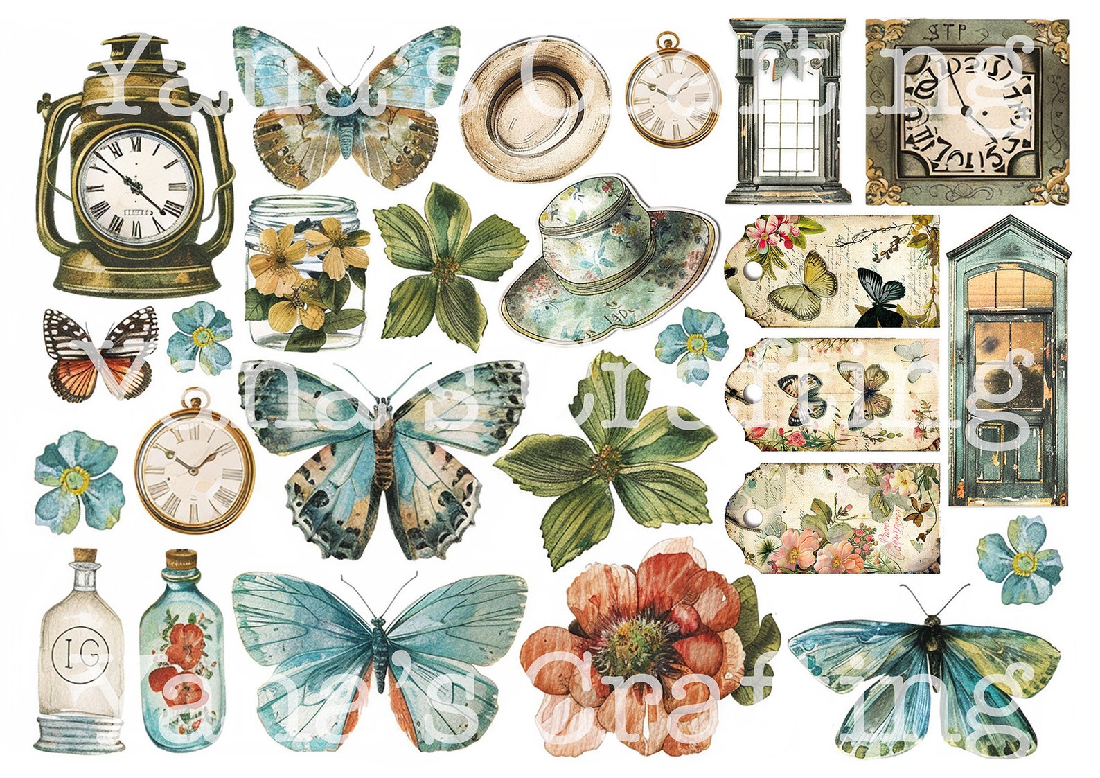 100 NATURE Themed Pages - Cut Out Embellishments / Printable Garden ...