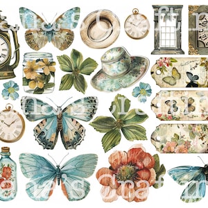 100 NATURE Themed Pages - Cut Out Embellishments / Printable Garden ...