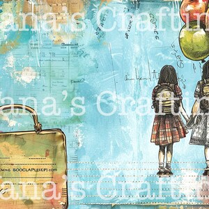 25 Printable SCHOOL Themed PAGES / Printable Junk Journal / Vintage ...