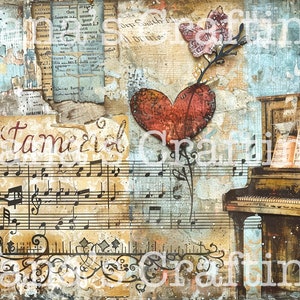 25 Printable MUSIC PAGES / Junk Journal / Scrapbooking Paper / Collaged ...