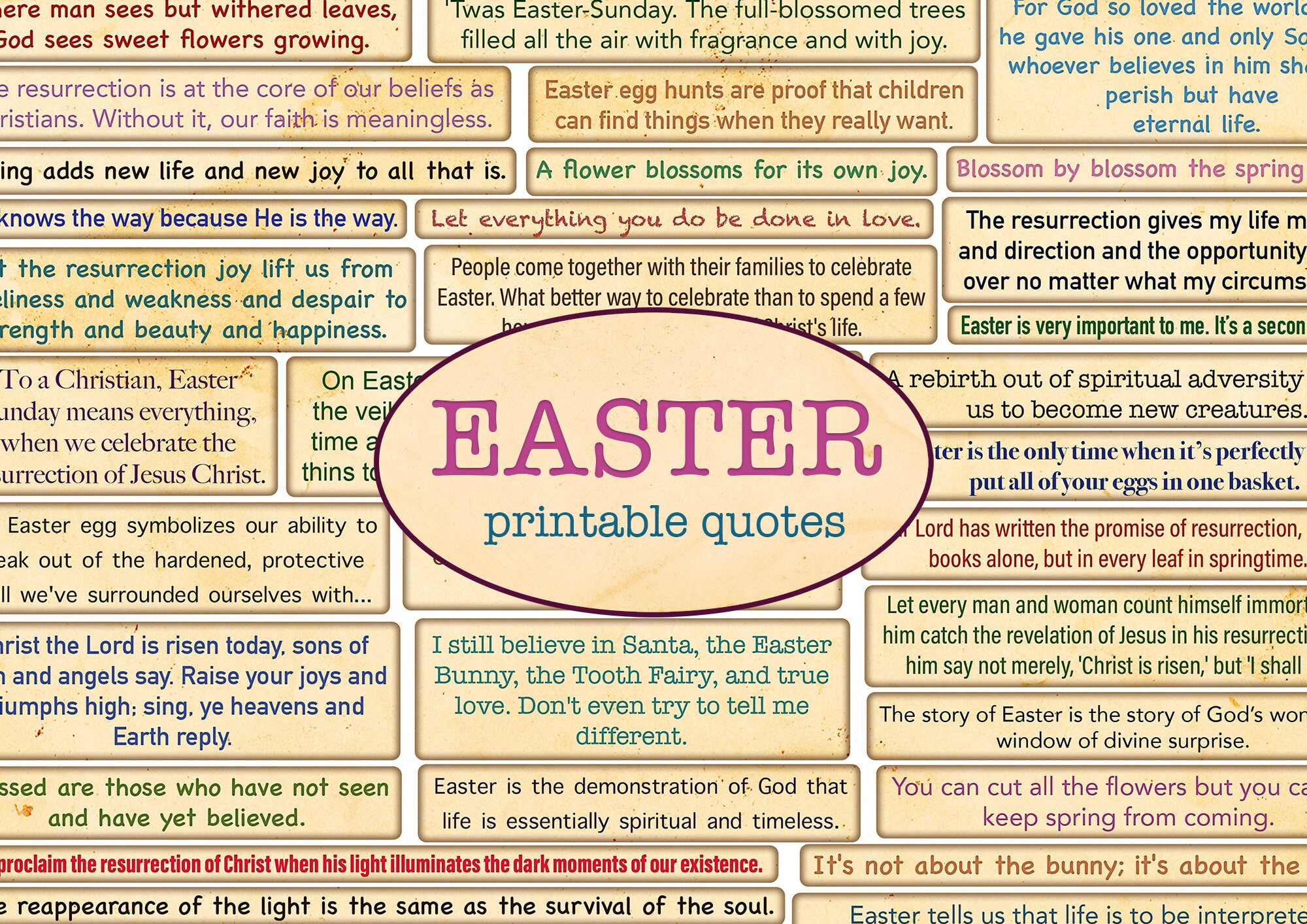 Easter Printable Quotes / Ephemera / Embellishment / Handmade ...