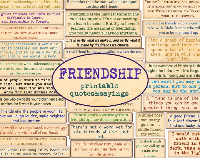 FRIENDSHIP Quotes / Printable Quotes and Phrases / Cut Out Sentiments ...