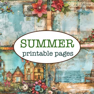 25 Printable SUMMER Themed PAGES / Printable Junk Journal / Vintage ...