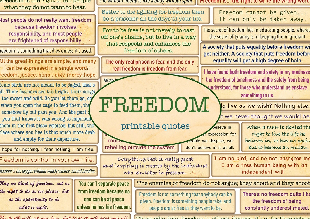 FREEDOM Printable Quotes / Cut Out Ephemera / Sentiments Printable ...