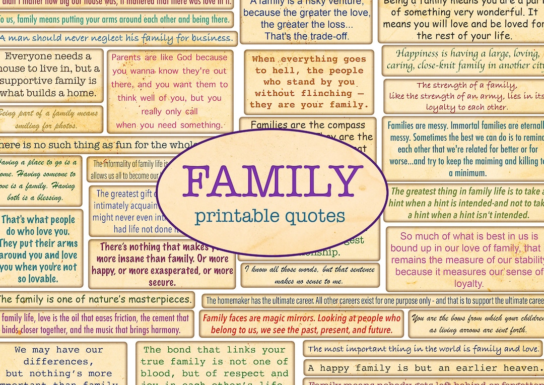 FAMILY Printable Quotes / Cut Out Ephemera / Sentiments Printable ...