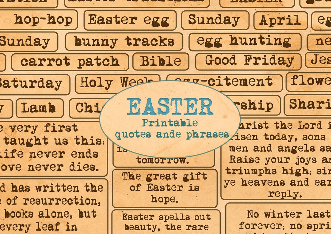 Easter Printable Quotes / Ephemera / Embellishment / Handmade - Etsy