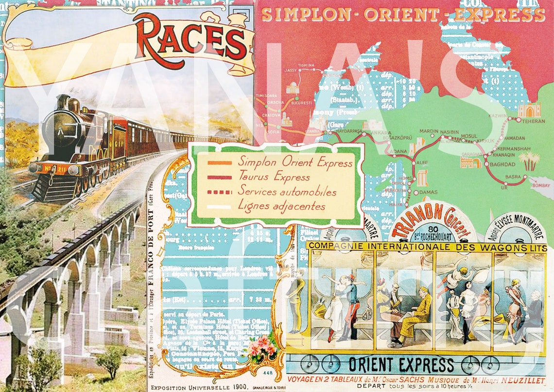 ORIENT EXPRESS Printable Junk Journal (15 Pages)/ Collaged Scrapbooking ...