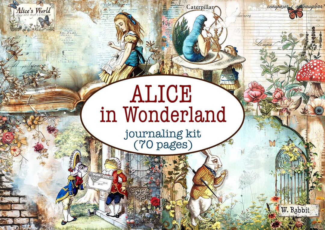 NEW! ALICE in WONDERLAND Kit (70 Pages) / Printable Scrapbooking Paper ...
