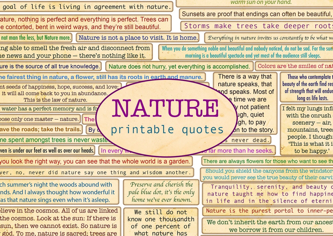 NATURE Printable Quotes / Cut Out Ephemera / Sentiments Printable ...